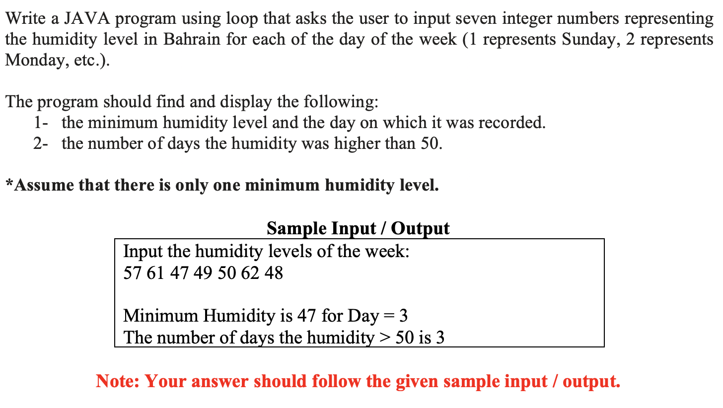 Solved Write a JAVA program using loop that asks the user to | Chegg.com