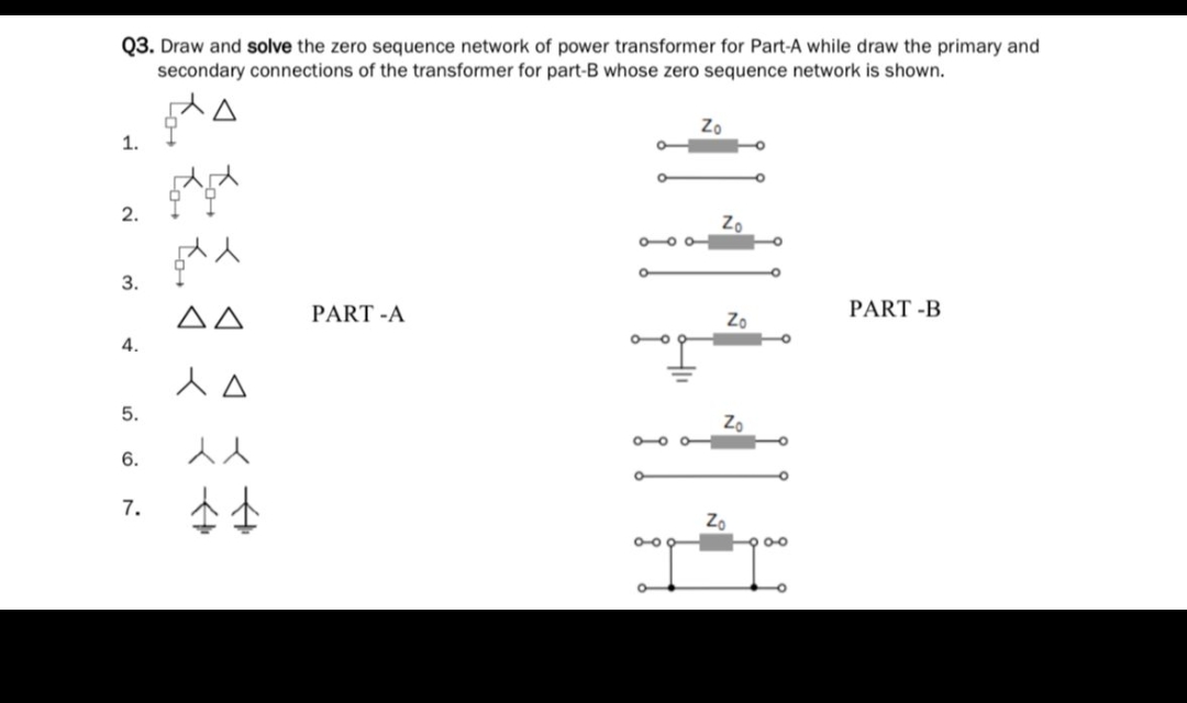 Solved Q3. ﻿Draw and solve the zero sequence network of | Chegg.com