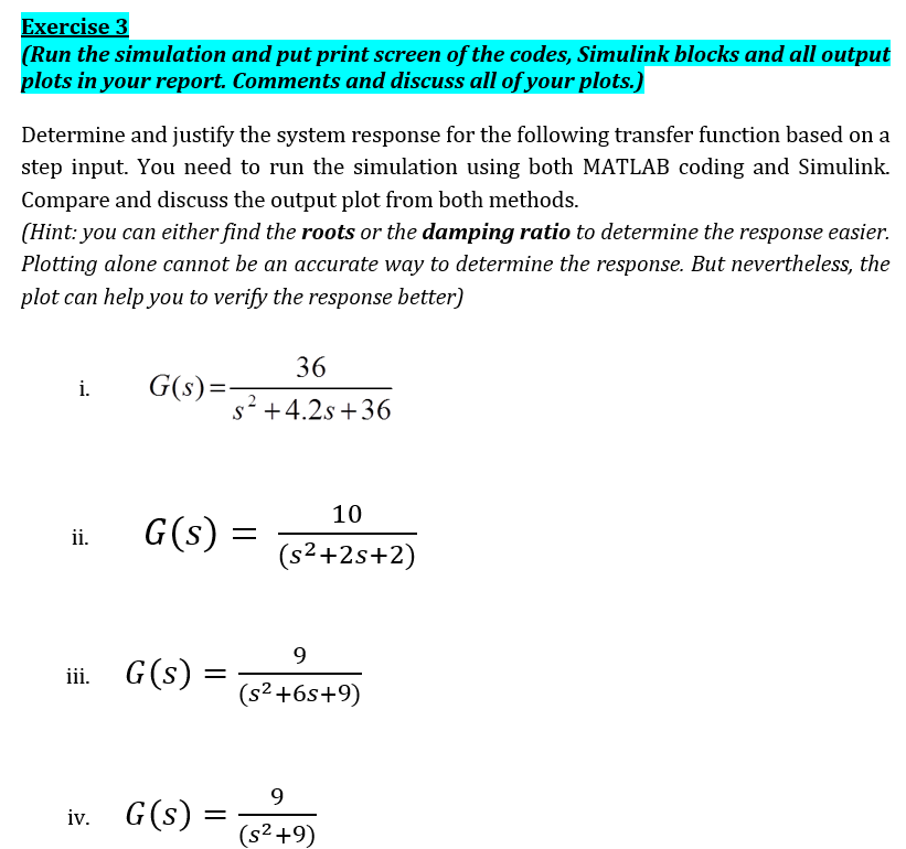 Solved Exercise 3 (Run the simulation and put print screen | Chegg.com