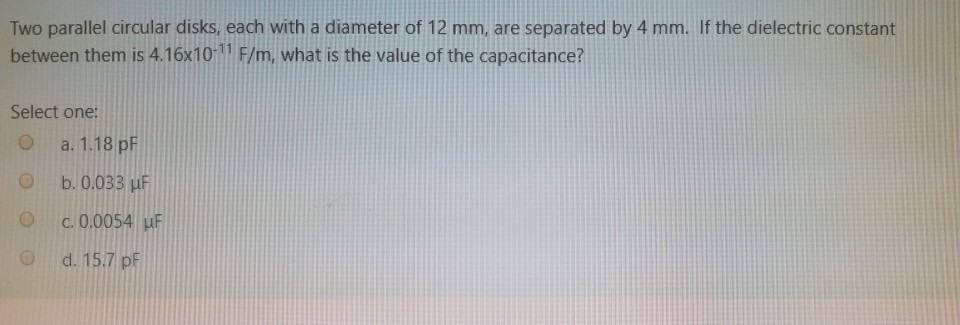 Solved Two parallel circular disks, each with a diameter of | Chegg.com