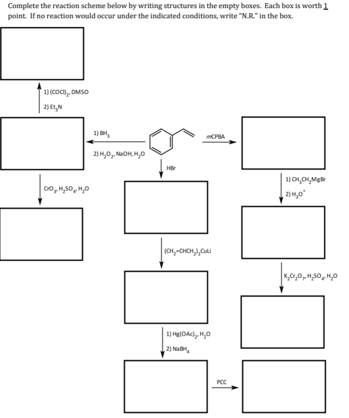 Solved Complete the reaction scheme below by writing | Chegg.com