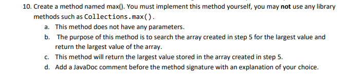 2. Create a Java class called ArrayData.java. Do not | Chegg.com