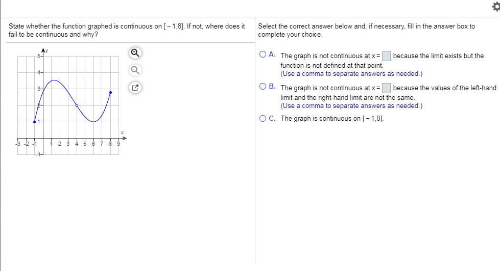 Solved State whether the function graphed is continuous on ( | Chegg.com
