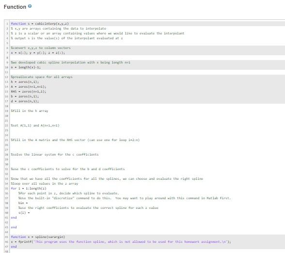 Cubic Spline Interpolation 1 solution submitted (max: | Chegg.com