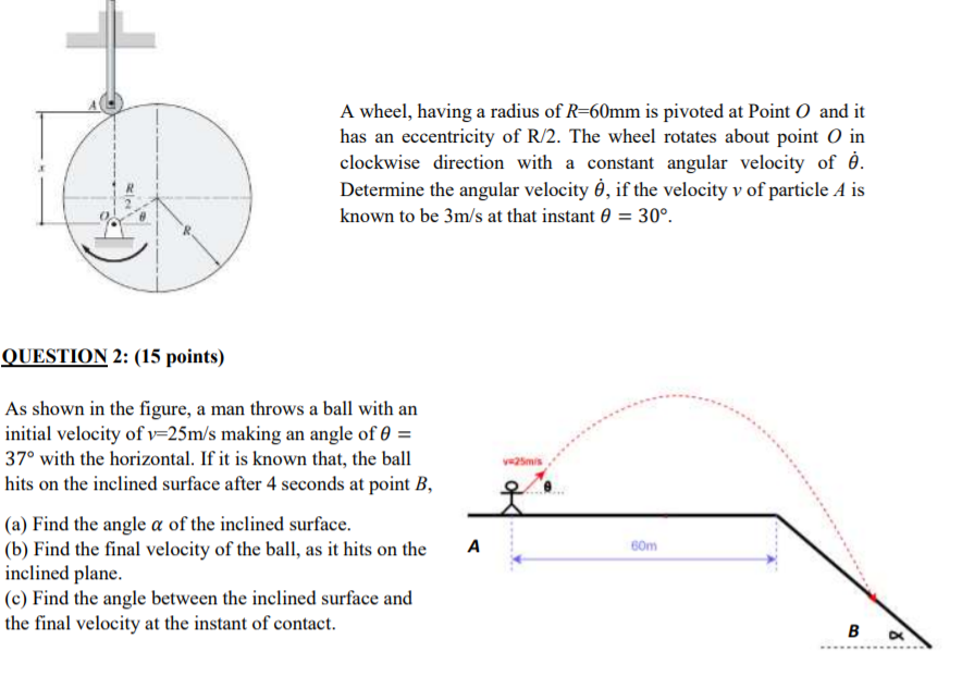 Solved A wheel, having a radius of R=60mm is pivoted at | Chegg.com