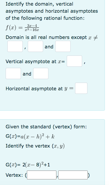 Solved Identify the domain, vertical asymptotes and | Chegg.com