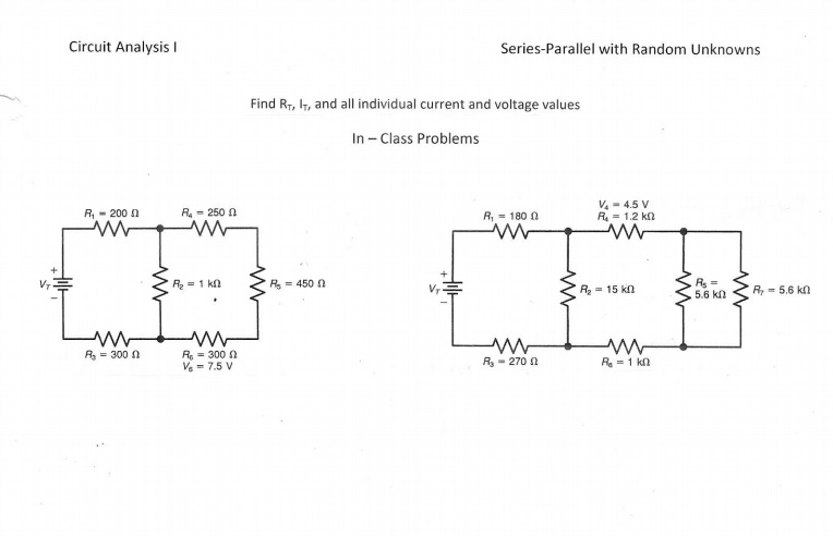 Solved Circuit Analysis 1 Series-Parallel with Random | Chegg.com
