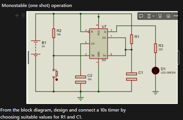 Solved Monostable (one shot) ﻿operationFrom the block | Chegg.com