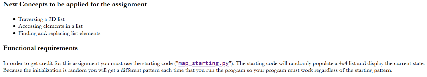 Solved Program language : python map_starting.py code given | Chegg.com