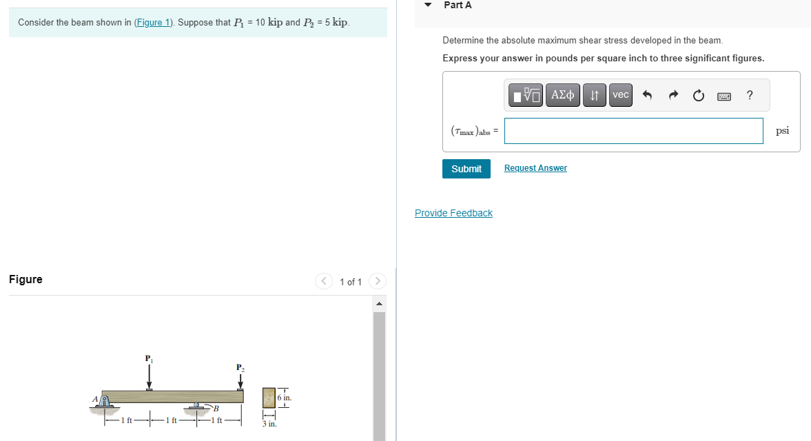 Solved Consider the beam shown in (Figure 1). Suppose that | Chegg.com