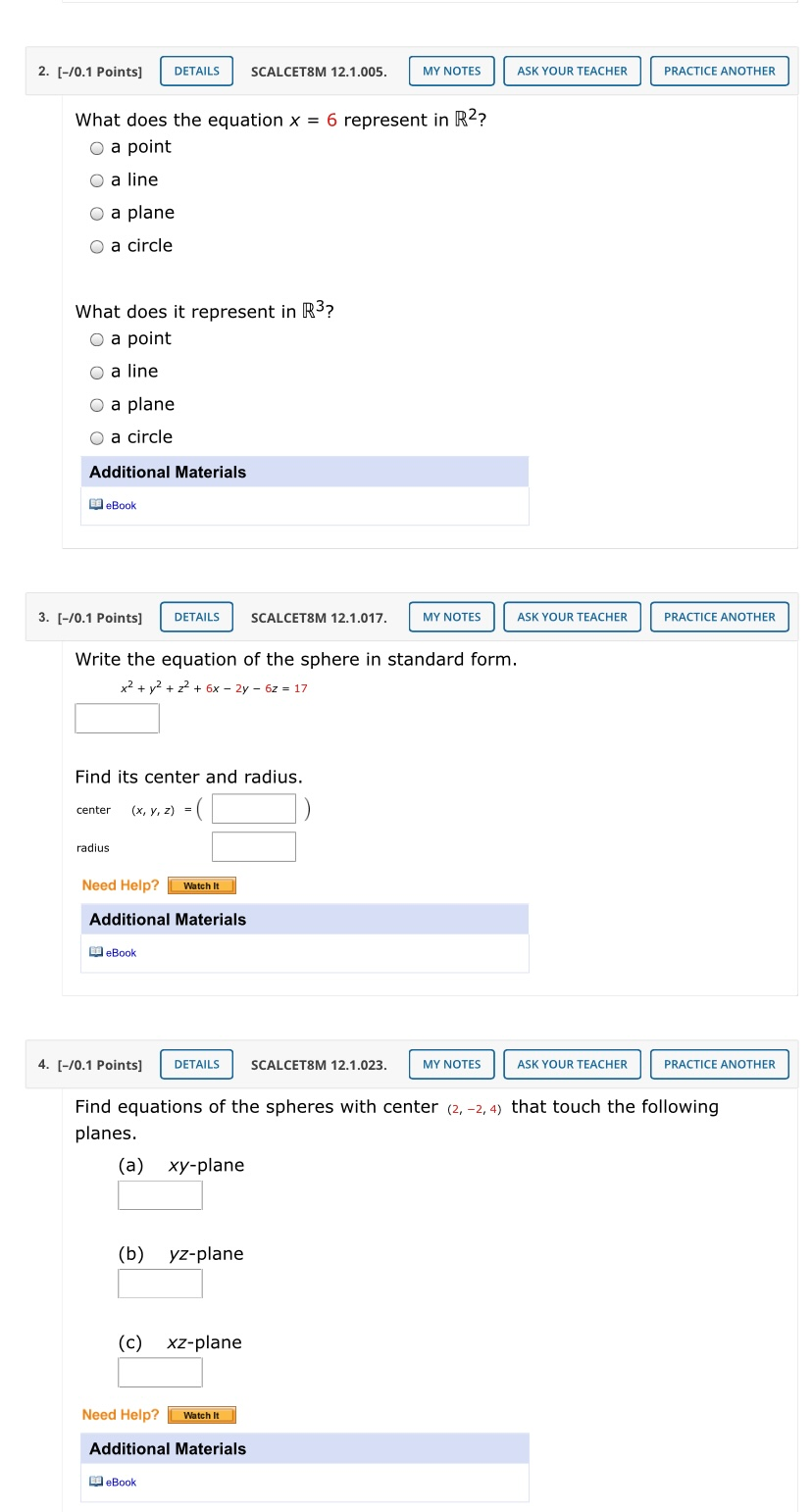 Solved 1. [-70.1 Points) DETAILS SCALCET8M 12.1.004. MY | Chegg.com