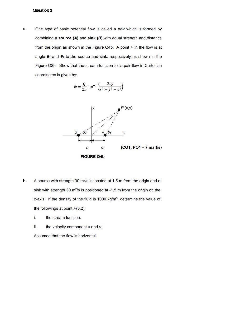 Solved a. One type of basic potential flow is called a pair | Chegg.com