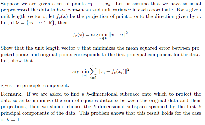Solved Suppose we are given a set of points x1,⋯,xn. Let us | Chegg.com
