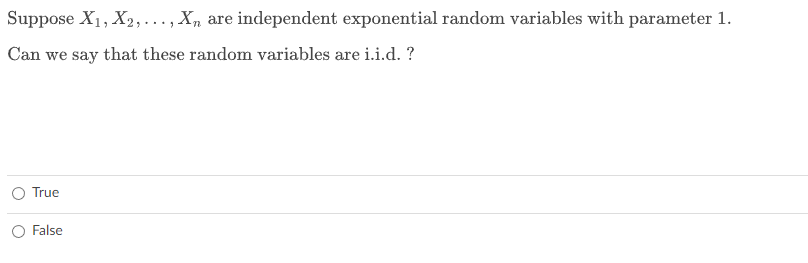 Solved Suppose X1,X2,…,Xn are independent exponential random | Chegg.com
