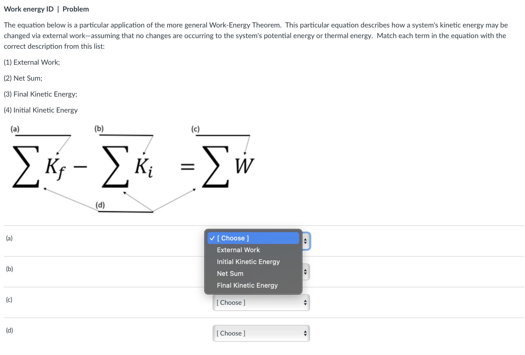 Solved The equation below is a particular application of the | Chegg.com
