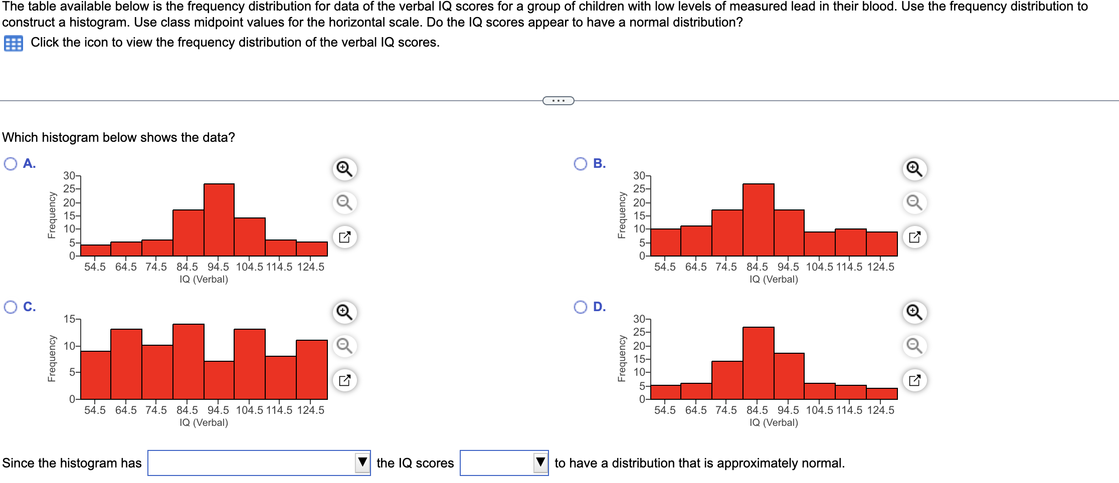construct a histogram. Use class midpoint values for | Chegg.com