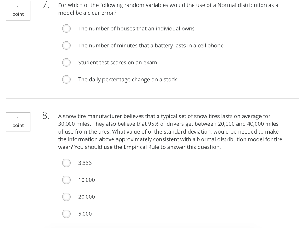 Solved 7. For which of the following random variables would | Chegg.com