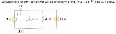 Solved Calculate v(t) ﻿for t>0. ﻿Your answer will be in ﻿the | Chegg.com