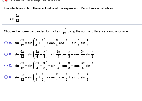 Solved Use identities to find the exact value of the | Chegg.com