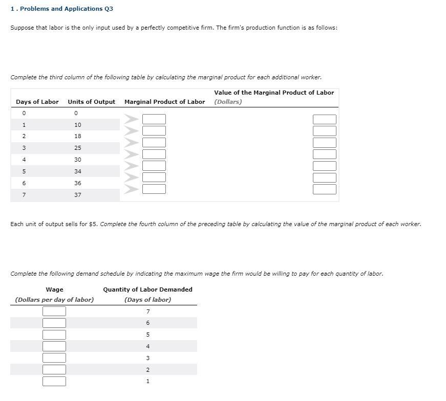 Solved 1. Problems and Applications Q3 Suppose that labor is | Chegg.com