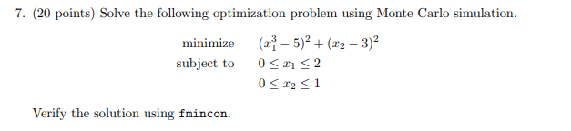 7. (20 points) Solve the following optimization | Chegg.com