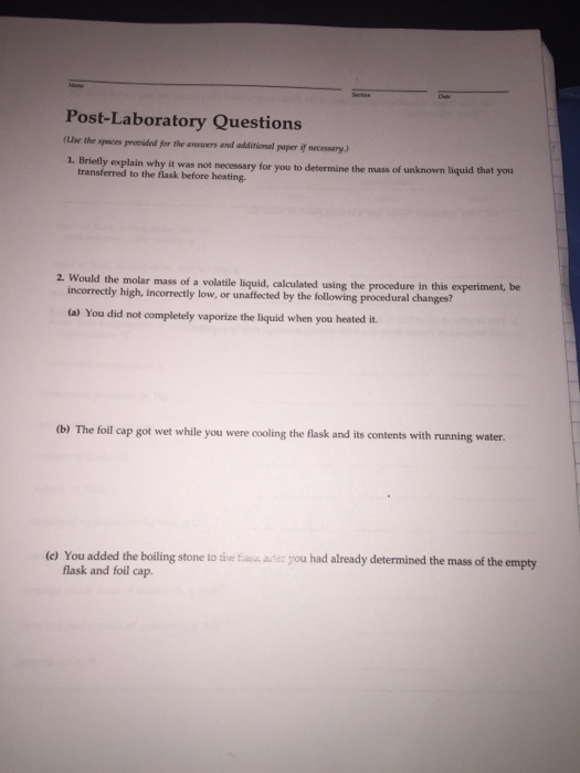 Solved Briefly explain why it was not necessary for you to | Chegg.com
