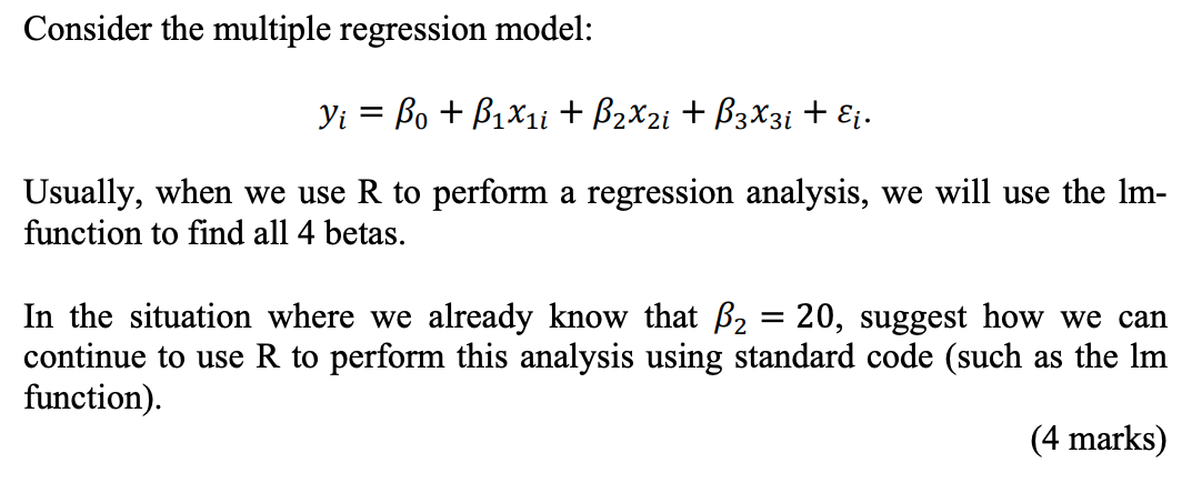 Solved Consider the multiple regression model: Yi = Bo + | Chegg.com