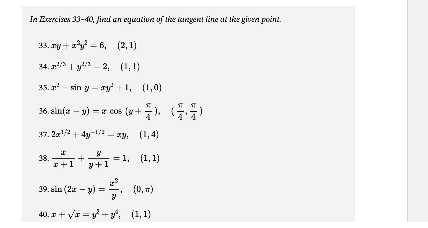 Solved In Exercises 33-40, find an equation of the tangent | Chegg.com