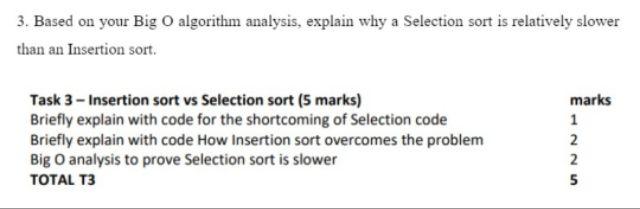 3 Based On Your Big O Algorithm Analysis Explain 