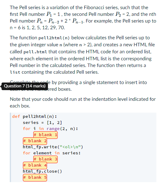 Solved The Pell series is a variation of the Fibonacci | Chegg.com