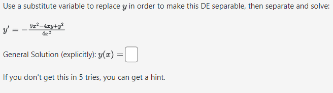 Solved Use a substitute variable to replace y in order to | Chegg.com