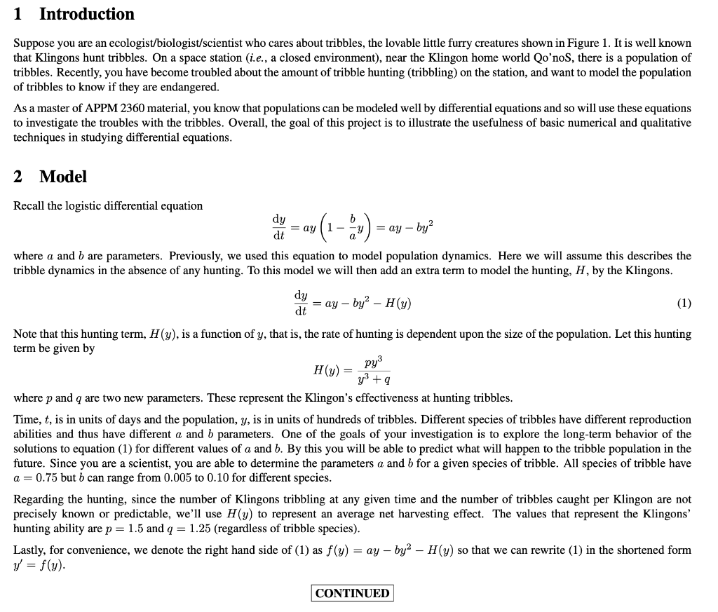 Solved 1 Introduction Suppose you are an | Chegg.com