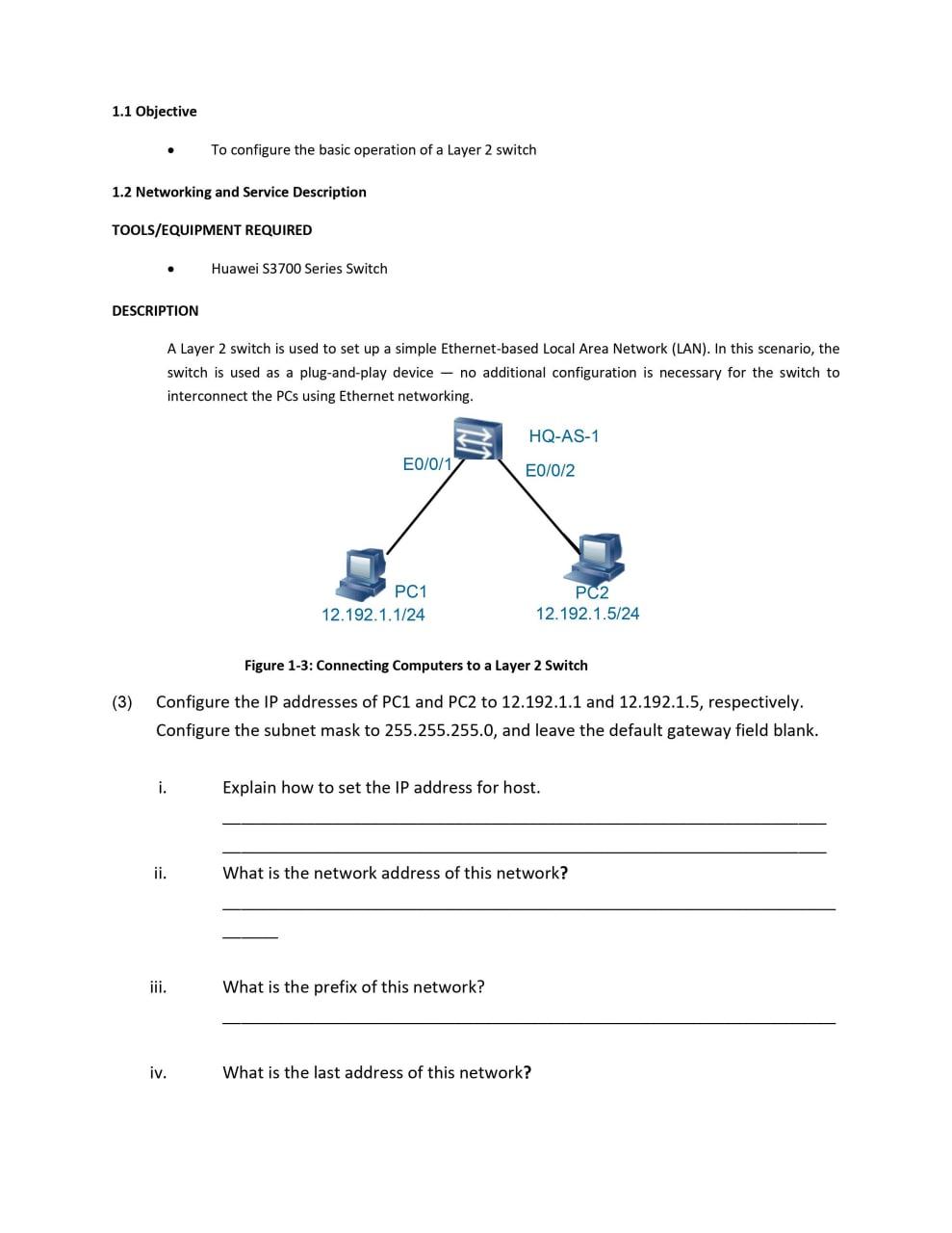 Solved 1.1 Objective To configure the basic operation of a | Chegg.com