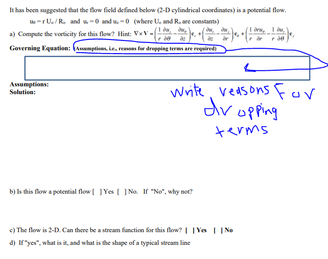 Solved It has been suggested that the flow field defined | Chegg.com