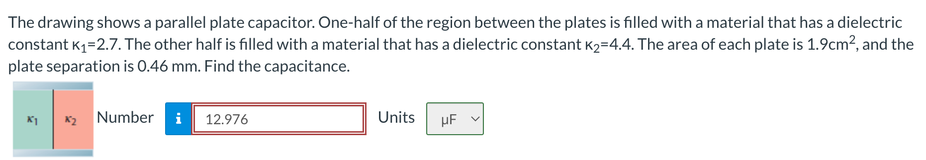 Solved The drawing shows a parallel plate capacitor. | Chegg.com
