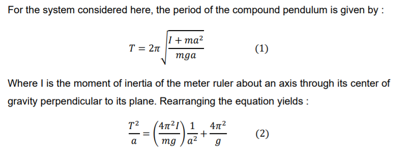 Solved Determination of the Moment of Inertia of a Meter | Chegg.com