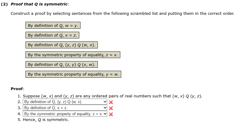 Solved (2) Proof that Q is symmetric: Construct a proof by | Chegg.com