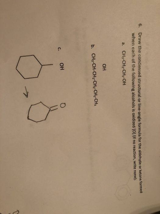 Solved 6. Draw the condensed structural or line-angle | Chegg.com