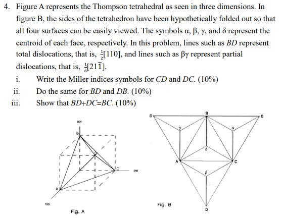 Solved 4. Figure A represents the Thompson tetrahedral as | Chegg.com