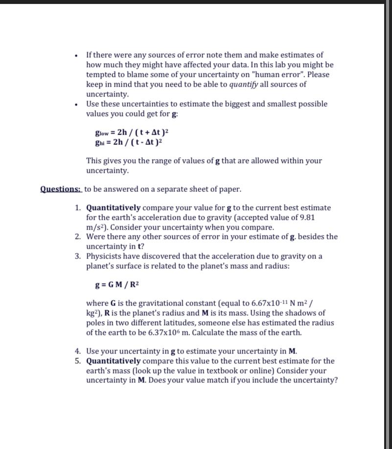 Solved - If there were any sources of error note them and | Chegg.com
