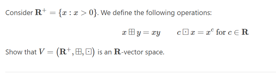 Solved Consider R+={x:x>0}. We define the following | Chegg.com