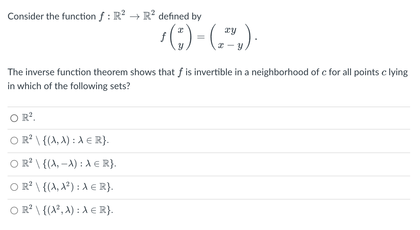 Solved Consider the function f : R2 + R2 defined by : х ху | Chegg.com