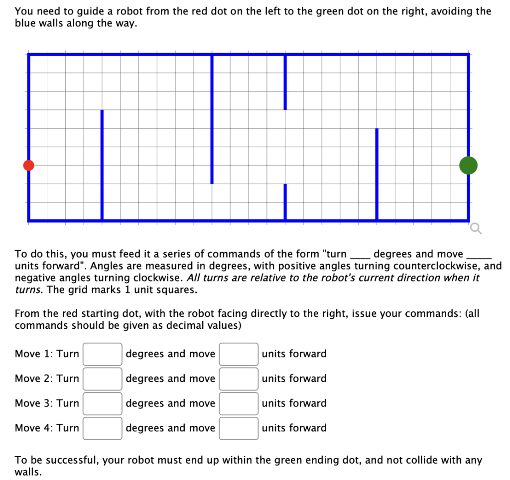 Solved You need to guide a robot from the red dot on the | Chegg.com