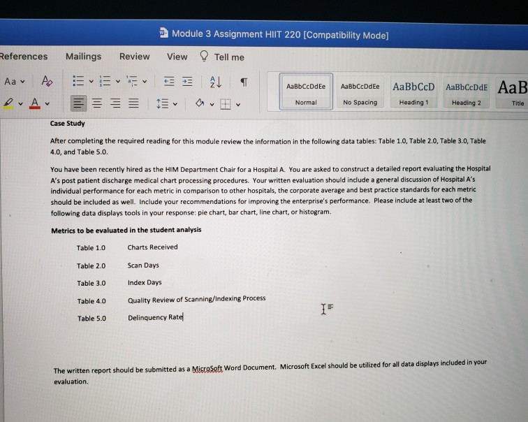 w Module 3 Assignment HIIT 220 [Compatibility Mode] | Chegg.com