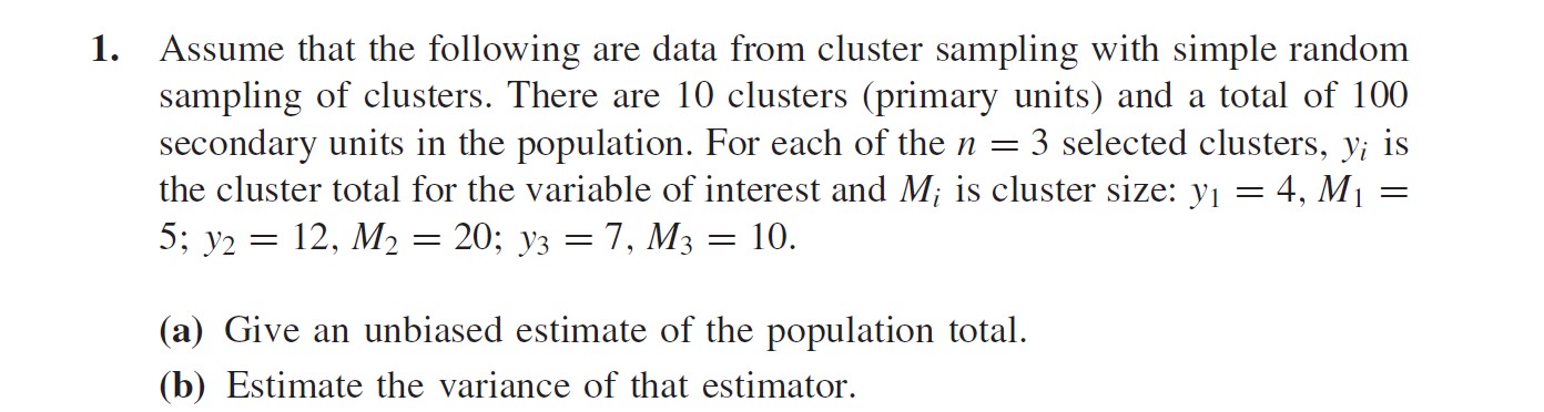 Solved Assume that the following are data from cluster | Chegg.com
