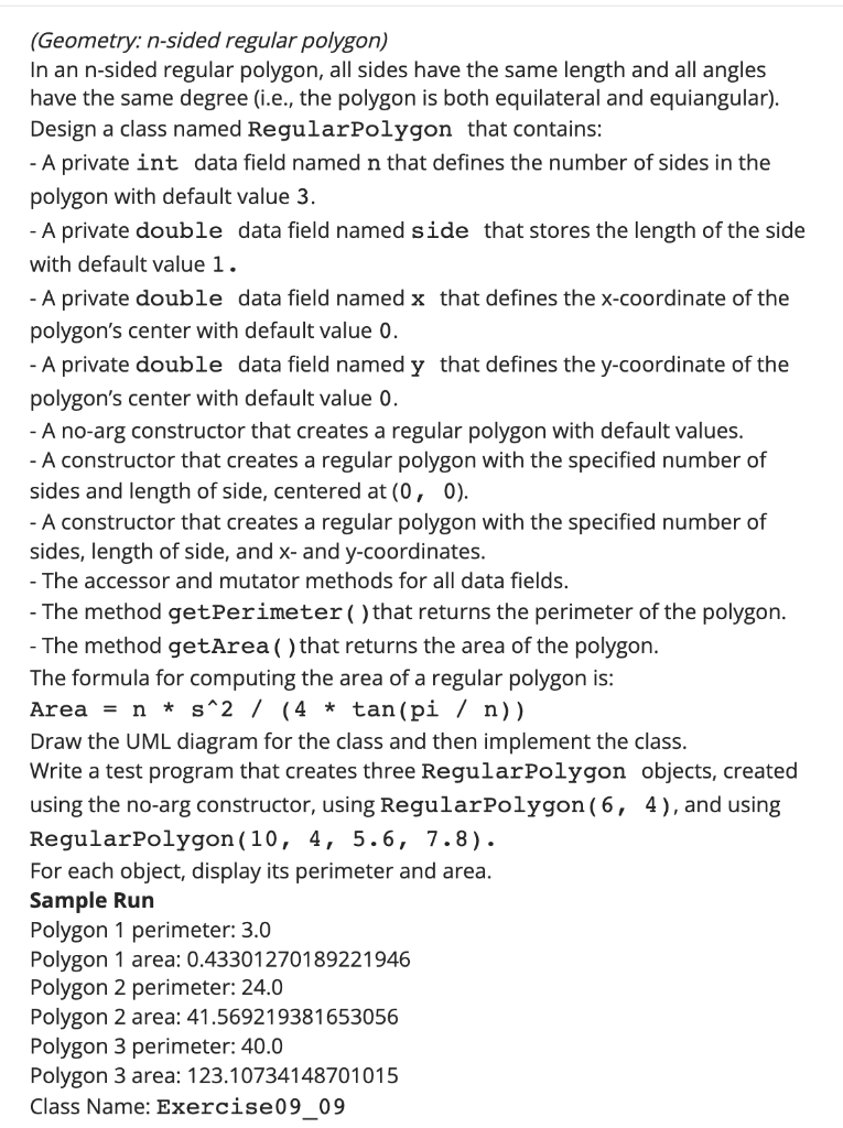 Solved (Geometry: n-sided regular polygon) In an n-sided | Chegg.com