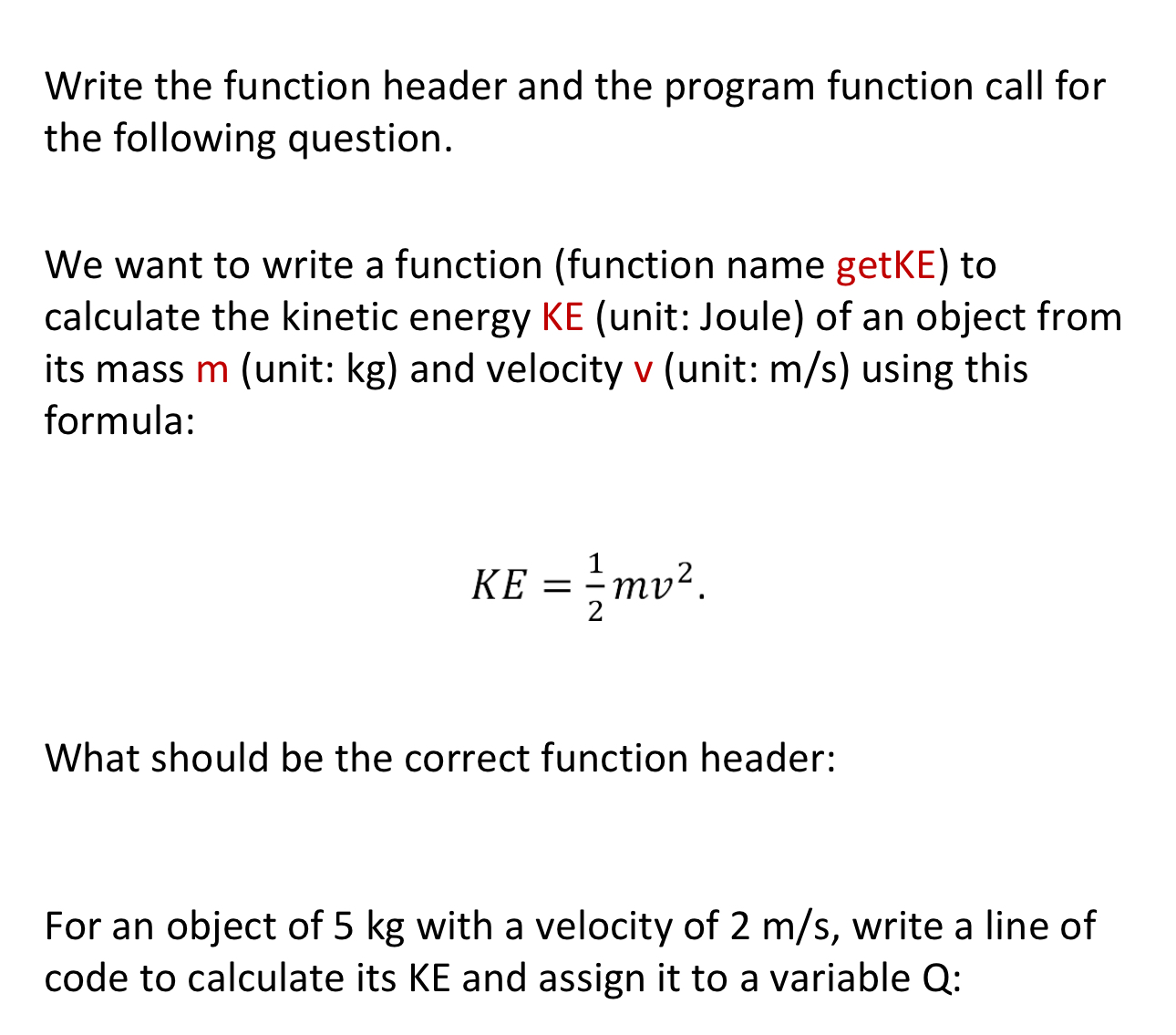 Solved Write The Function Header And The Program Function 1722