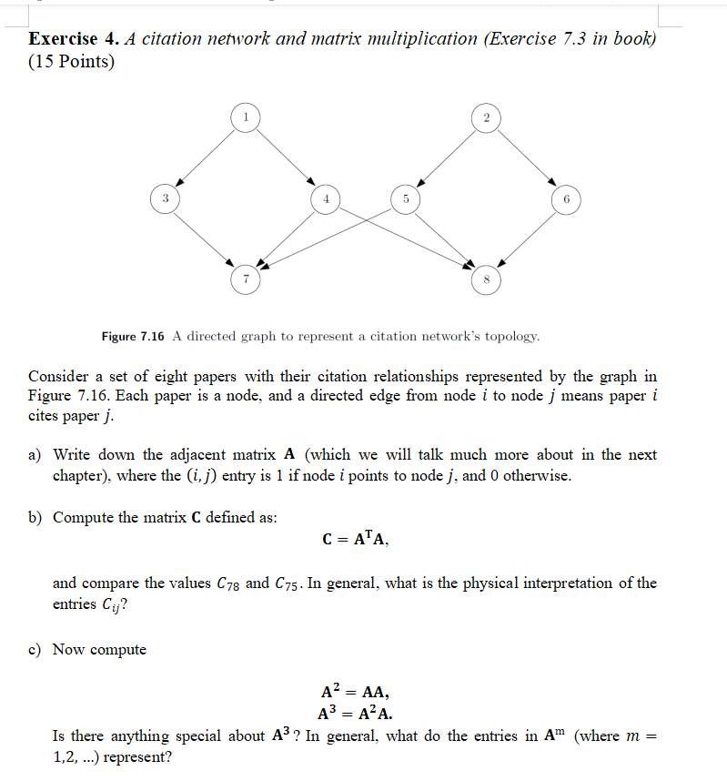 Solved The name of book is Networked life 20 questions and | Chegg.com