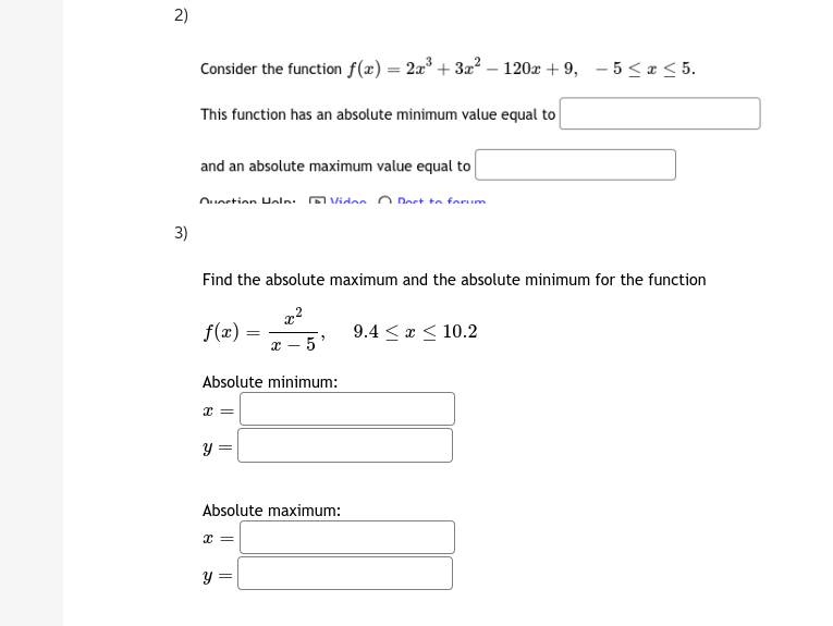 Solved Consider the function f(x)=8e−2x2. f(x) has two | Chegg.com