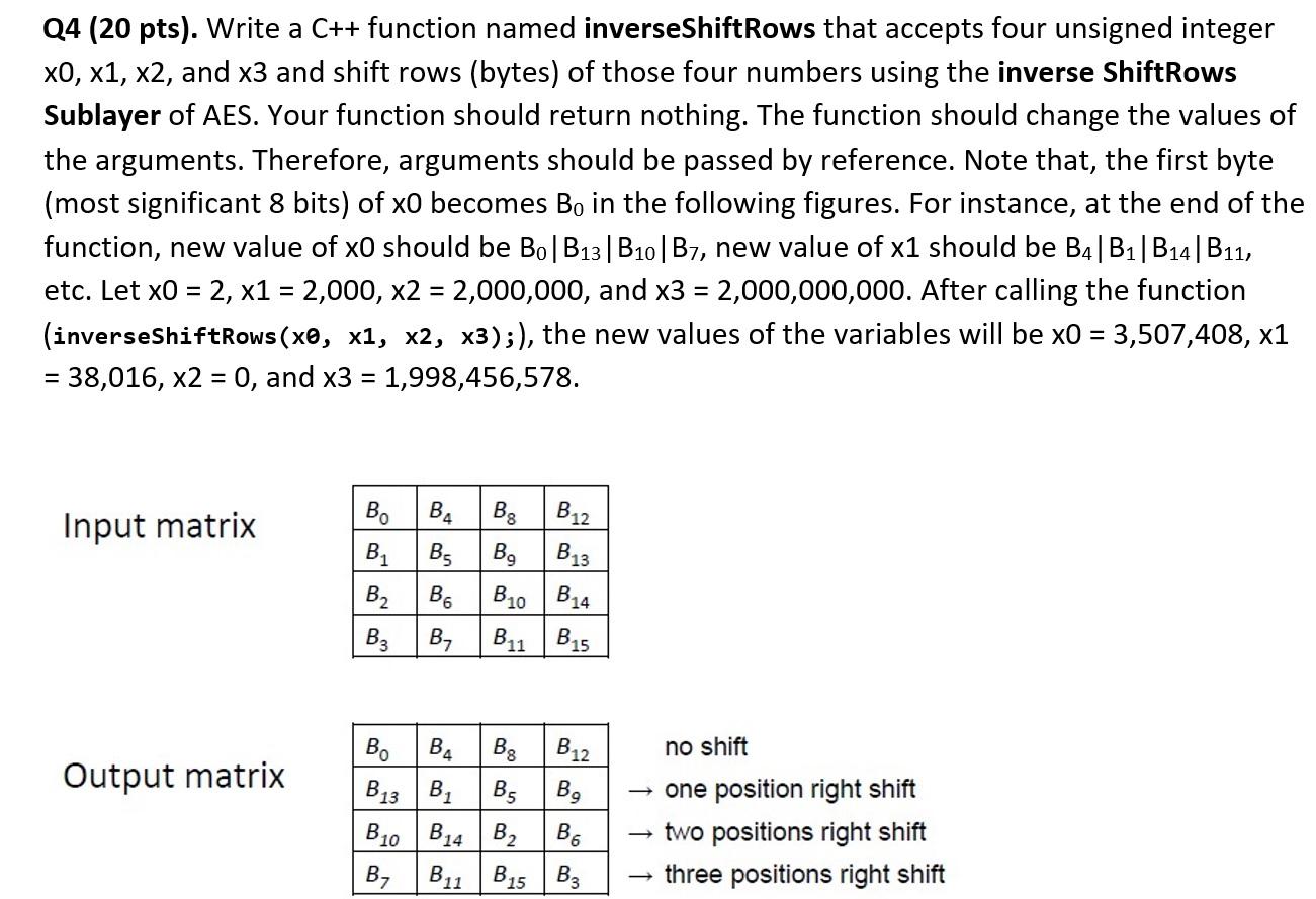 Solved Q4 (20 pts). Write a C++ function named | Chegg.com
